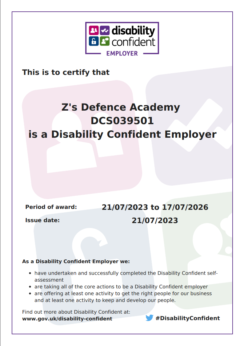 Disability Confident Employer - ZsDefenceacademy